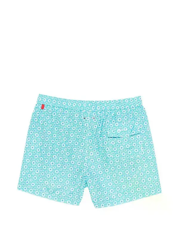 Kiton Floral Print Swim Shorts - Blue