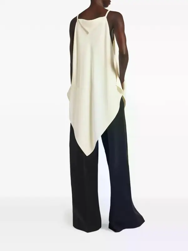 Balenciaga Ivory Draped V-neck Blouse - Neutrals
