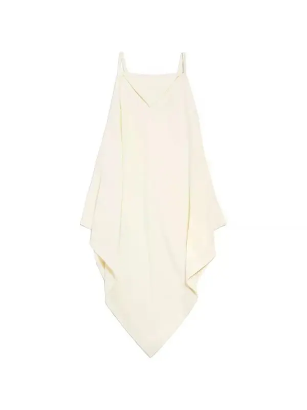 Balenciaga Ivory Draped V-neck Blouse - Neutrals