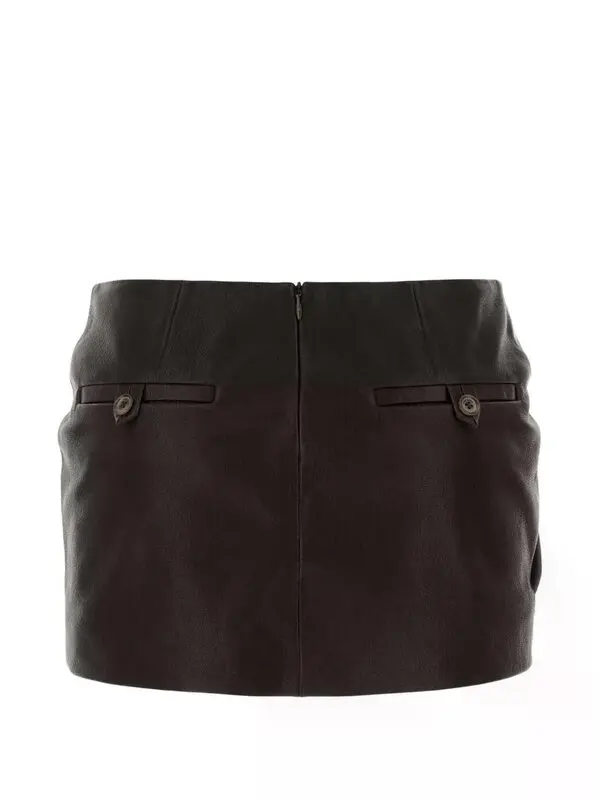 Magda Butrym Leather Mini Skirt With Flower Detail