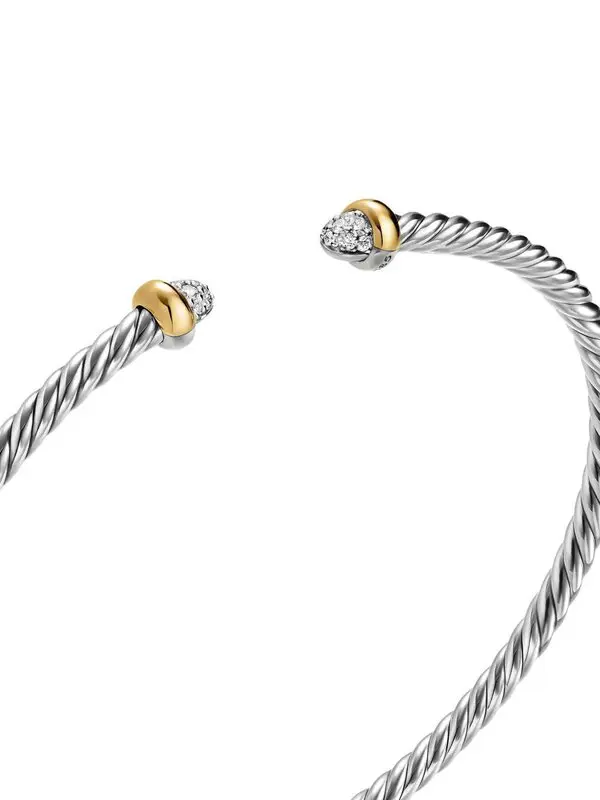 David Yurman Sterling And 14k Yellow Gold Diamond Cable Flex® Bracelet
