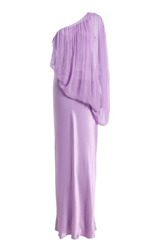THIRD FORM Solstice One-shoulder Chiffon Maxi Dress - Purple