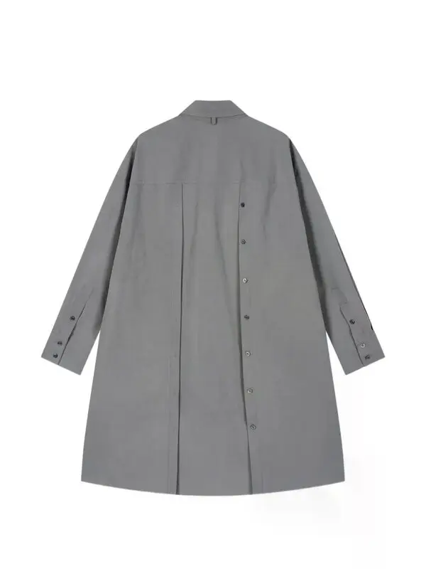 STUDIO TOMBOY Collar Relaxed Dress With Button Fastening And Chest Pocket - Grey