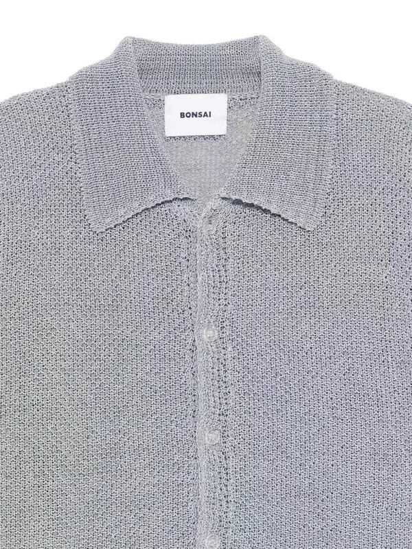 BONSAI Buttoned Short-sleeve Knit Shirt