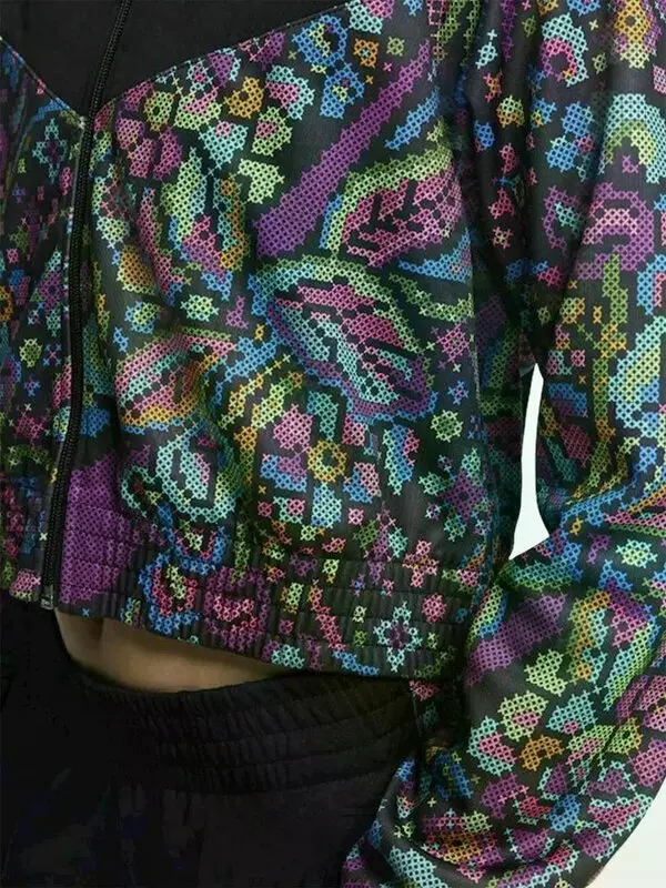 Nike Printed Cropped Zip Fastening Jacket