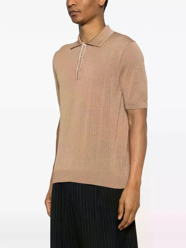 Tagliatore Perforated Short-sleeve Polo Shirt