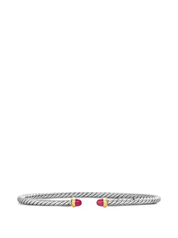 David Yurman Micro Cable Flex® Bracelet With Rubies - Silver