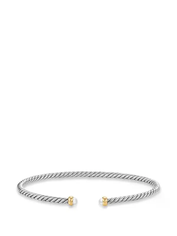 David Yurman Micro Cable Flex Bracelet With Freshwater Pearls