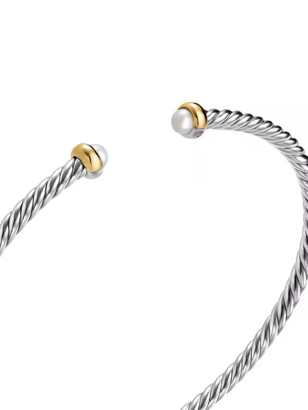 David Yurman Micro Cable Flex Bracelet With Freshwater Pearls