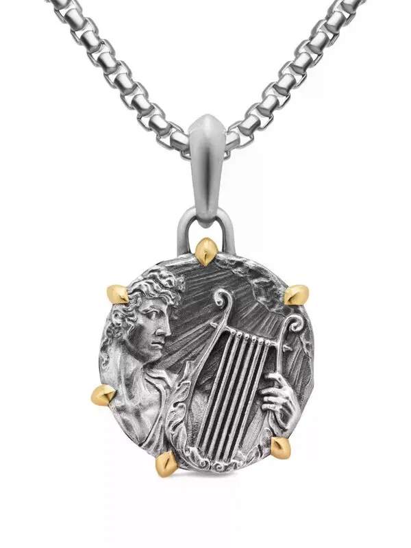 David Yurman Apollo Amulet Pendant In Sterling And 18k Yellow Gold - Silver