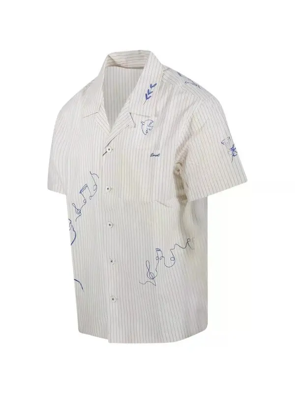 DUNST Striped Embroidered Shirt