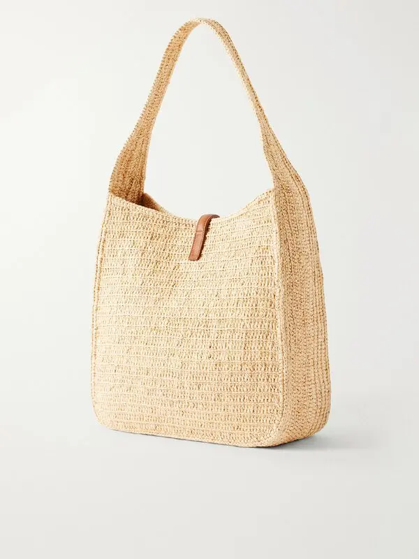 Saint Laurent Le 5 À 7' Raffia Shoulder Bag - Brown