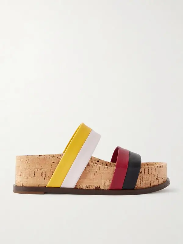 Gabriela Hearst Striker Leather Platform Sandals - Multi