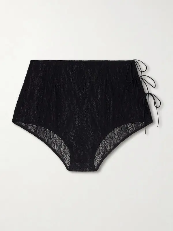 PAULINE DUJANCOURT Seagull Lace Briefs - Black