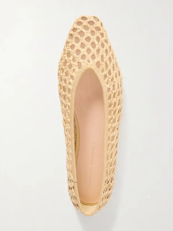 LOEFFLER RANDALL Emery Crocheted Raffia Ballet Flats - Neutrals