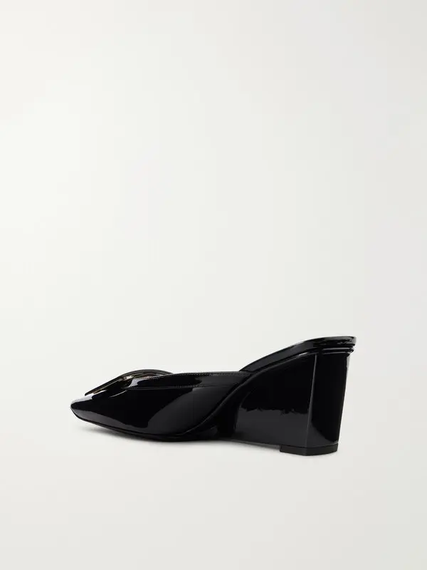 ROGER VIVIER Belle Vivier 60 Wedge Mules - Black