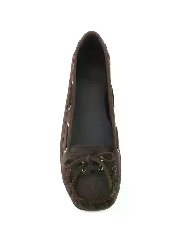 DEL CARLO Suede Bow Detail Loafers