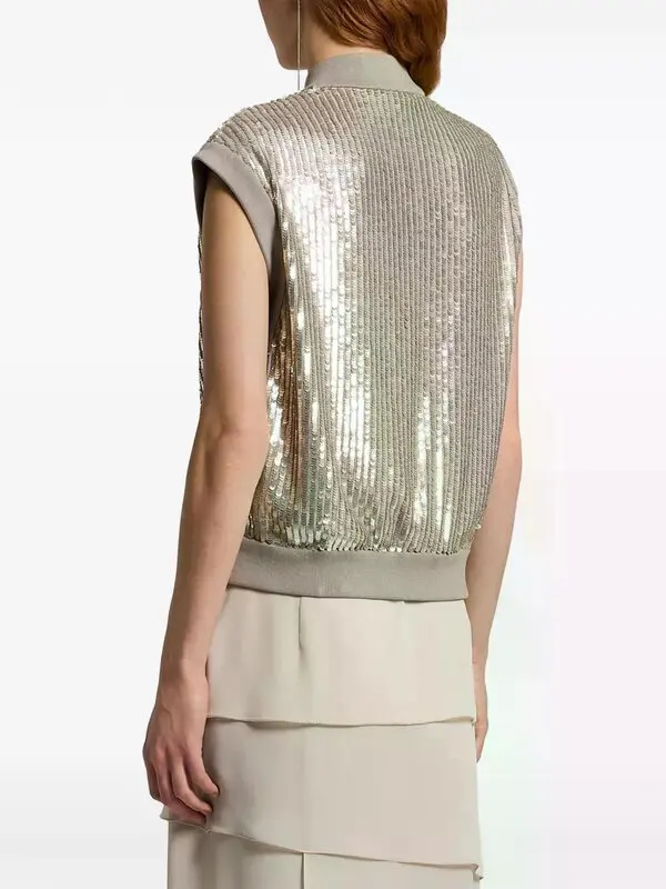 Peserico Sequined Sleeveless Jacket