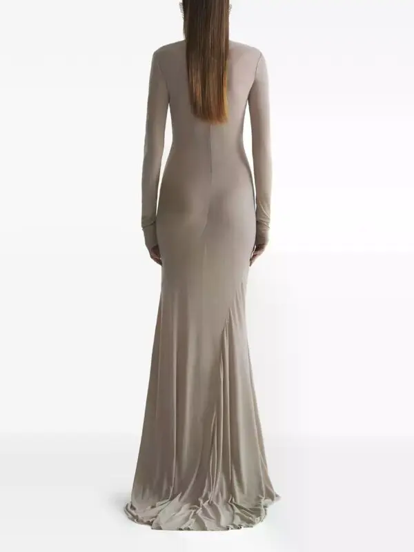 MUGLER Jersey Gown Dress With Train