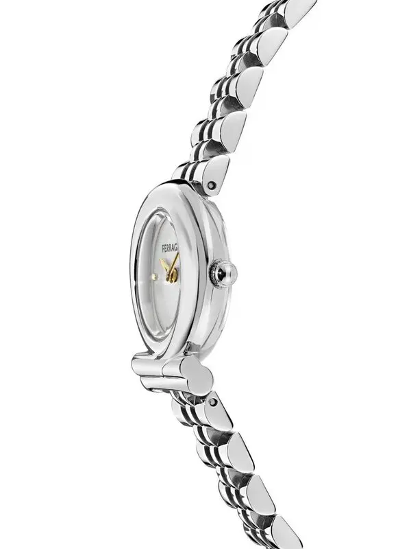 FERRAGAMO Gancini Twisted 23mm Watch With White Dial