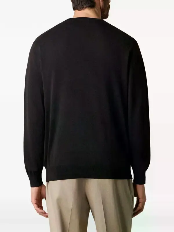 Brooks Brothers Ribbed Crew-neck Cotton Sweater - Black