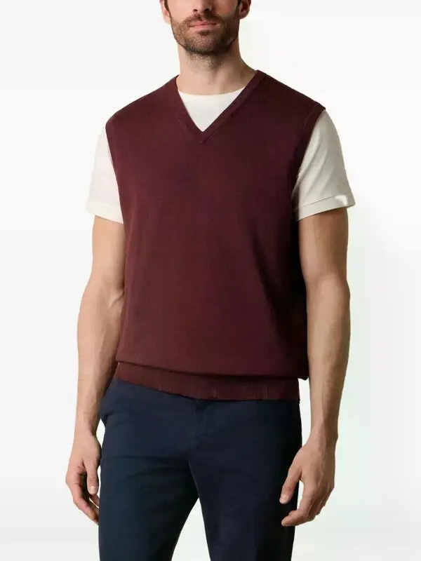 Brooks Brothers V-neck Knitted Vest - Red