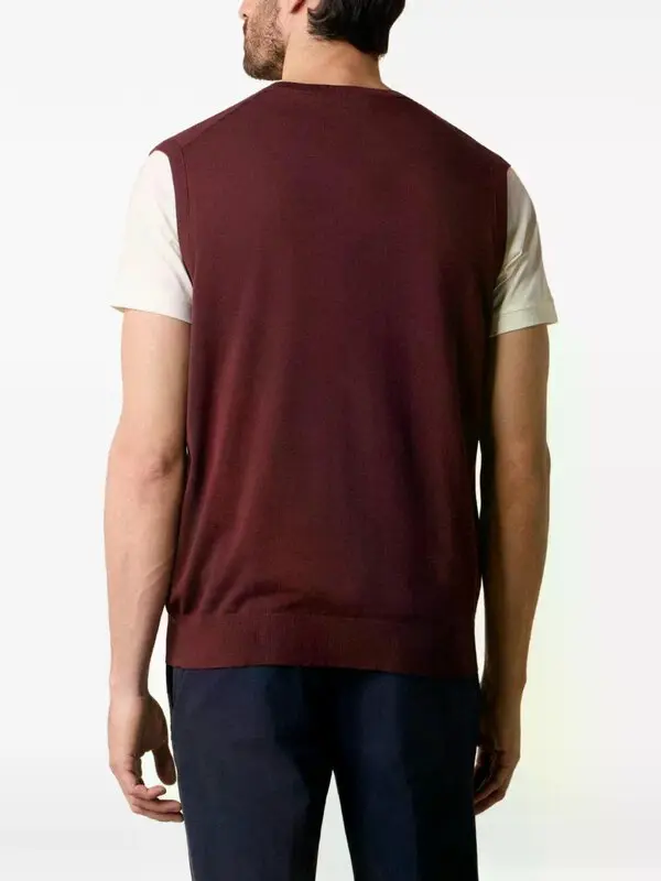 Brooks Brothers V-neck Knitted Vest - Red