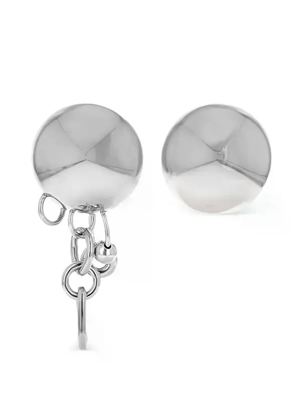 JUSTINE CLENQUET Rae Sphere Detail Chain Earrings - Silver