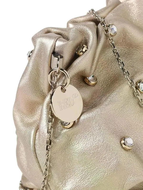 Red Valentino Studded Chain Clutch Bag - Gold