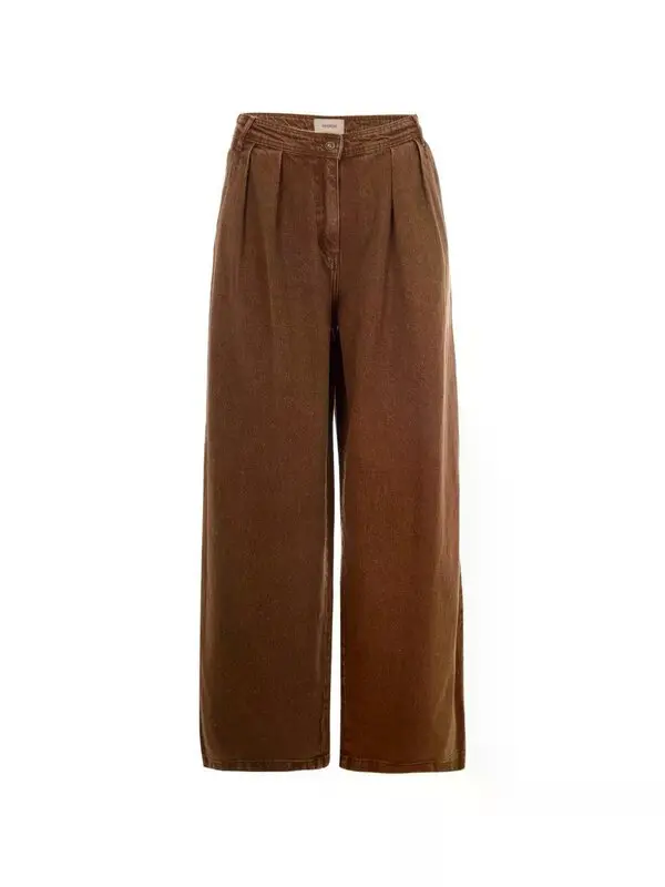 SESSUN Pleated Baggy Trousers - Brown