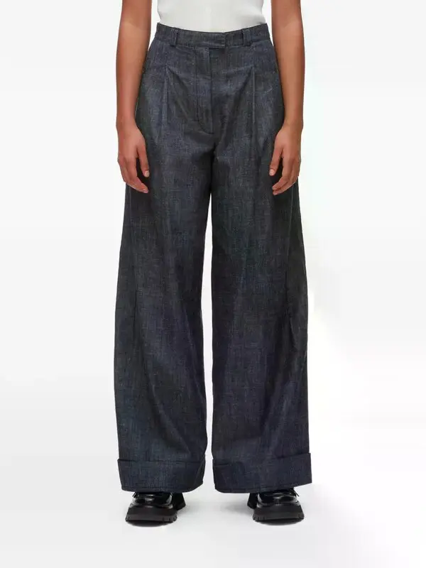 3.1 Phillip Lim Double-pleat Wide-leg Trousers - Blue