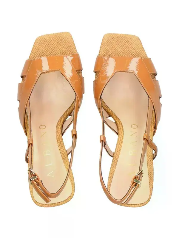 ALBANO Patent Leather Slingback Sandals