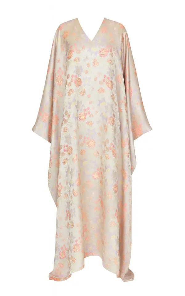 DIMA AYAD Floral Print Maxi Kaftan - Pink