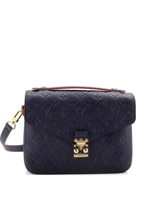 LOUIS VUITTON Monogram Empreinte Leather Pochette Metis - Blue