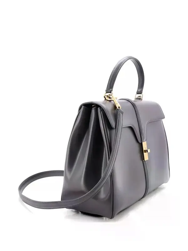 Celine 16 Top Handle Bag In Smooth Calfskin - Grey