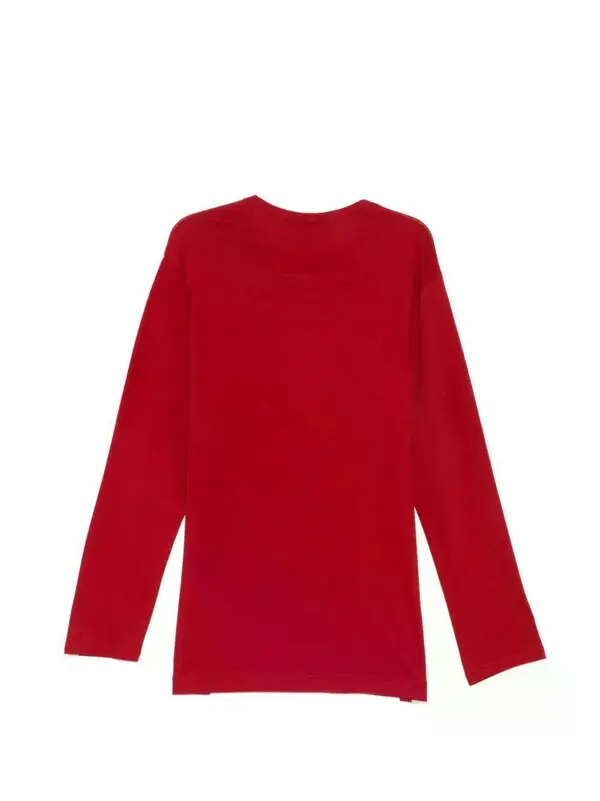 Y’s Logo Print Long Sleeve T-shirt - Red