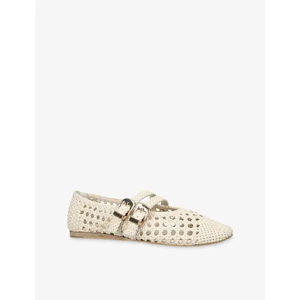 Dolce Vita Baylee Woven Leather Ballet Flats - White/oth