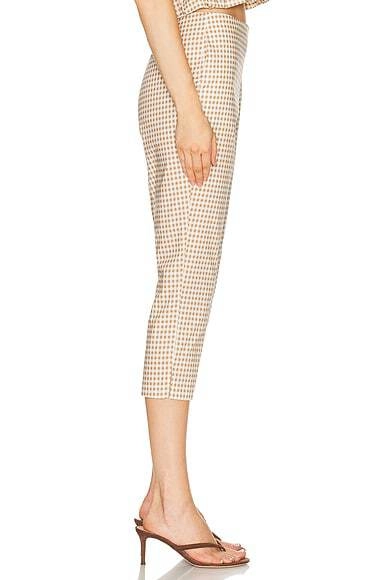 Caroline Constas Gingham Capri Pants - Beige