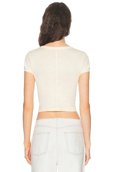 Enza Costa Supima Baby Rib Cropped Tee - Flan