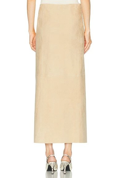 Nour Hammour Leather Wrap Skirt - Vanilla Snake