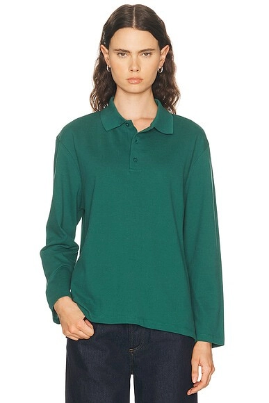FLORE FLORE Diana Polo Top - Evergreen