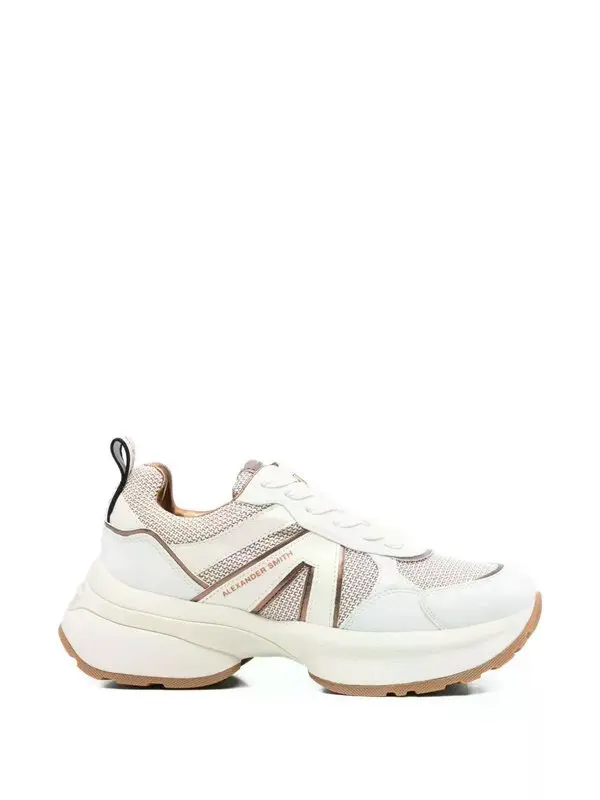 ALEXANDER SMITH Victoria Leather Sneakers With Platform Sole - White