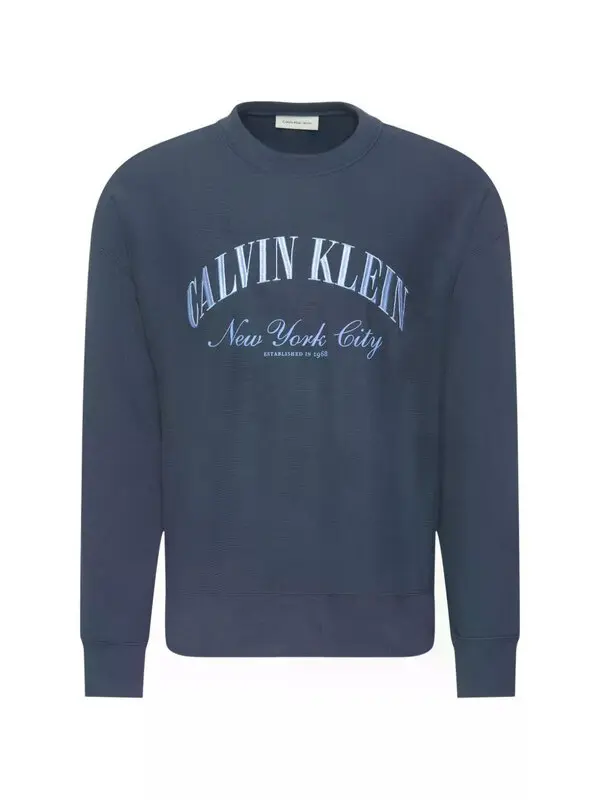 Calvin Klein Graphic-print Pullover Sweater - Blue