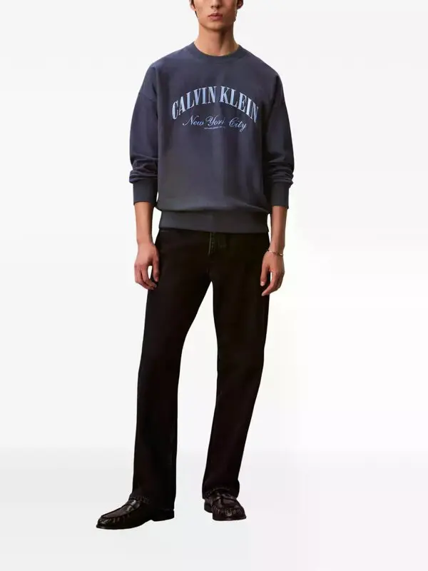 Calvin Klein Graphic-print Pullover Sweater - Blue