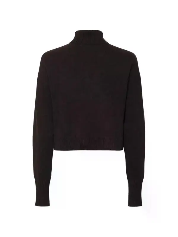 Sablyn Oak Ribbed Knit Cropped Turtleneck Sweater
