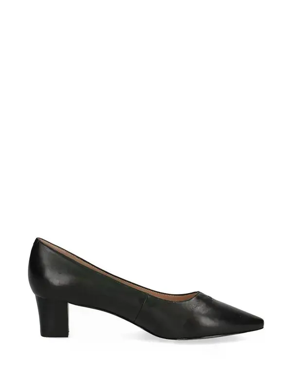PETER KAISER Leather Pointed Toe Block Heel Pumps