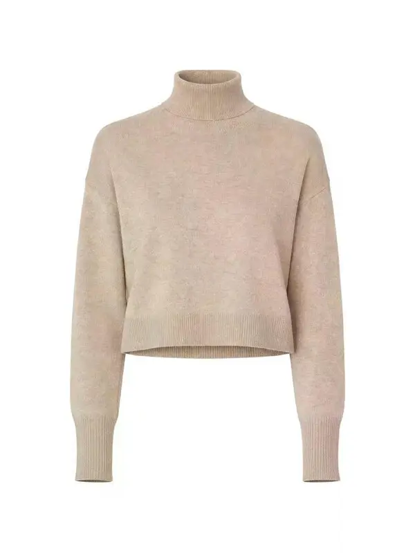 Sablyn Ribbed Knit Turtleneck Cardigan - Neutrals