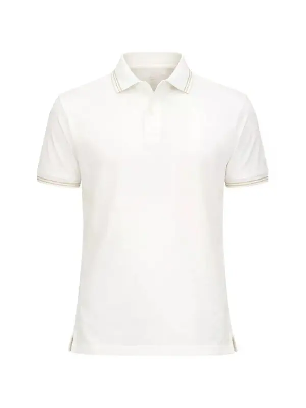 Emporio Armani Rib Trim Polo - Neutrals