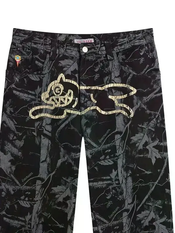 ICECREAM Running Dog Double Scoop Denim Trousers - Black