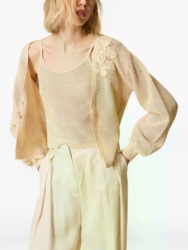 TWINSET Mesh Stitch Cardigan And Top